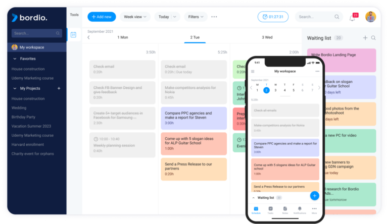Free Daily Planner Online | Plan Your Daily Schedule in Bordio