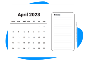Printable April 2023 Calendar | Free Download in PDF - Bordio