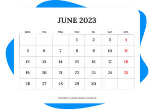 Printable June 2023 Calendar | Free Download in PDF - Bordio
