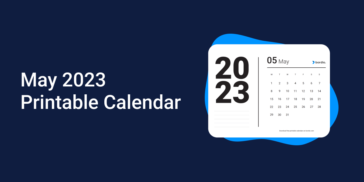 Printable May 2023 Calendar | Free Download in PDF - Bordio