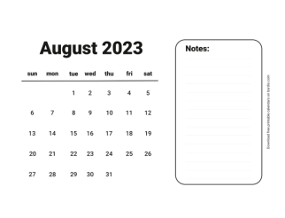 Printable August 2023 Calendar | Download for Free - Bordio