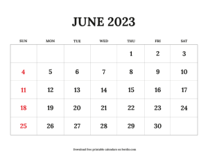 Printable June 2023 Calendar | Free Download in PDF - Bordio
