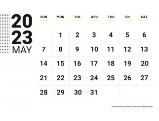 Printable May 2023 Calendar | Free Download in PDF - Bordio