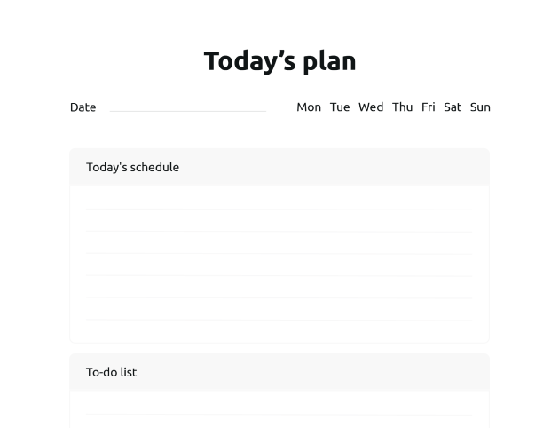 Printable Daily Planner Template - Bordio