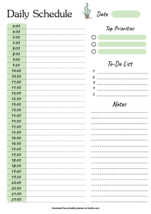 Daily Schedule Templates For Top Productivity - Free Download