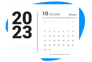 Printable October 2023 Calendar | Free Download in PDF - Bordio