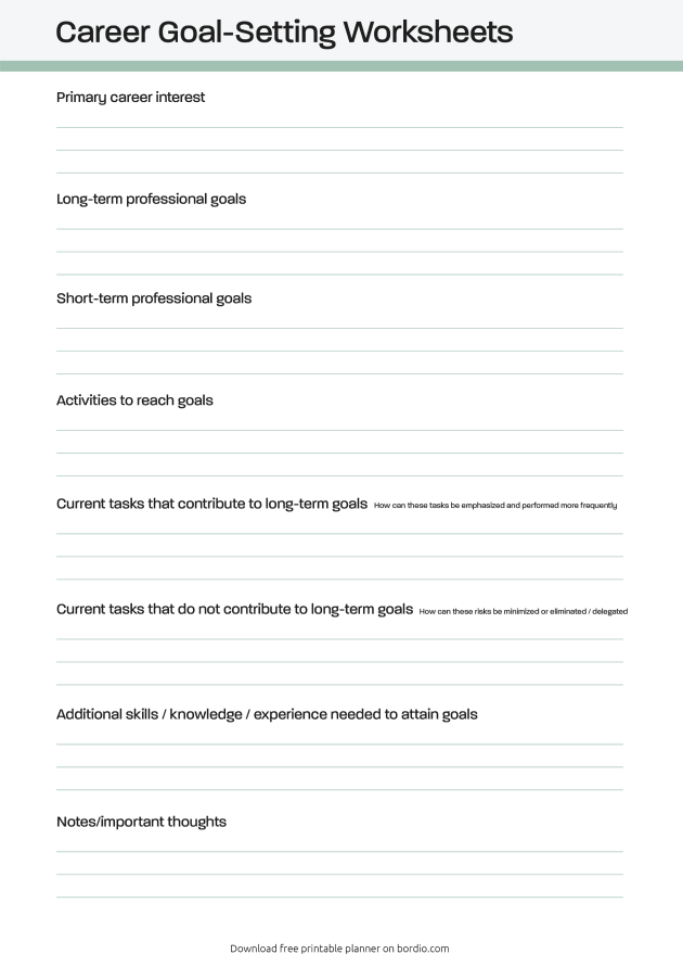 12 Printable Goal-Setting Templates and Worksheets in PDF