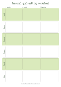 12 Printable Goal-Setting Templates and Worksheets in PDF