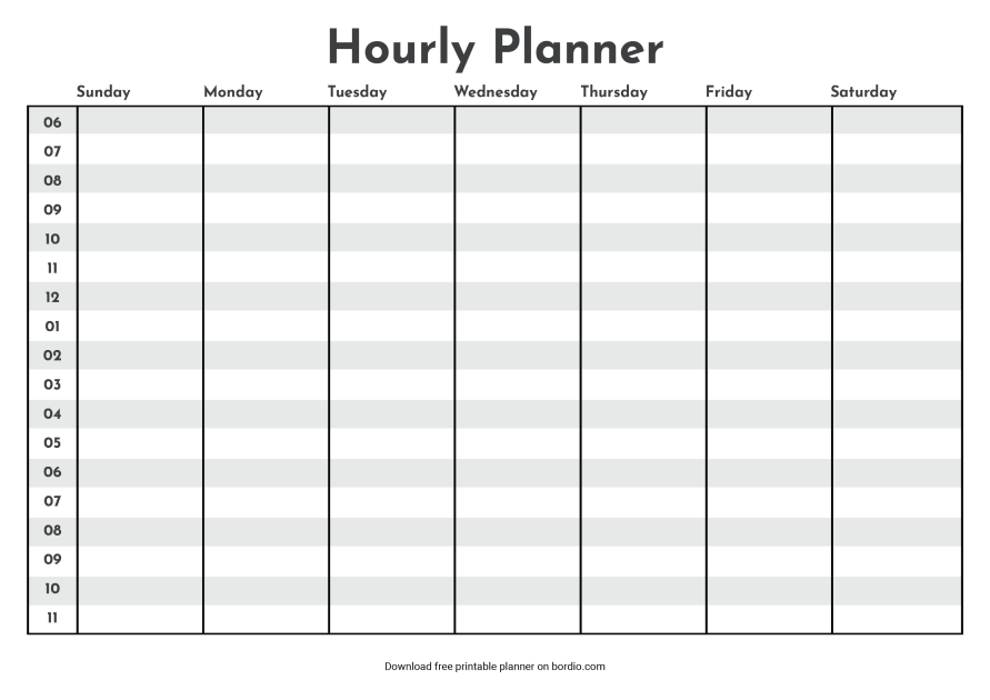 2025 Hourly Planner Audy Marget
