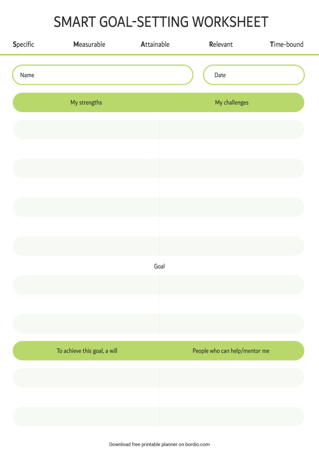 12 Printable Goal-Setting Templates and Worksheets in PDF
