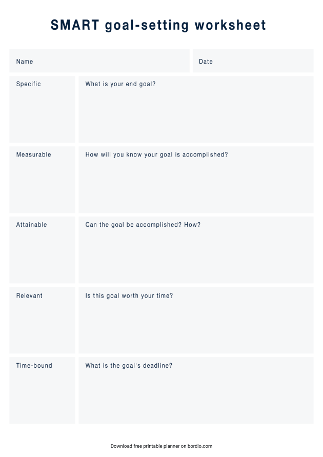 12 Printable Goal-Setting Templates and Worksheets in PDF