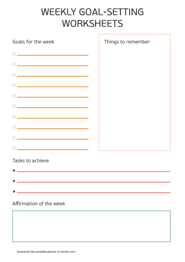 12 Printable Goal-Setting Templates and Worksheets in PDF