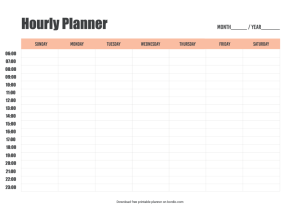 8 Hourly Planner Printable Templates - Download in PDF for Free
