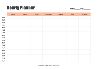 8 Hourly Planner Printable Templates - Download in PDF for Free