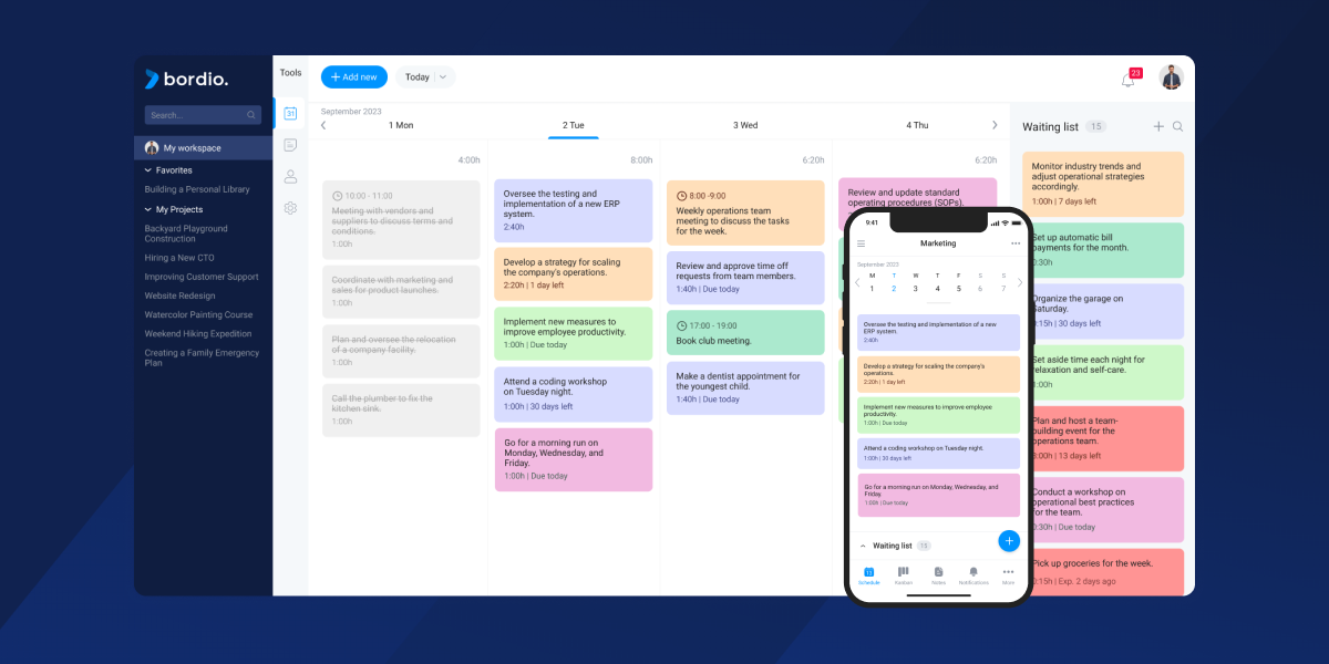 Schedule Planner | Plan Your Schedule in Bordio