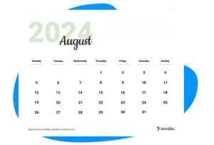 August 2024 Printable Calendar: Free Download (PDF)