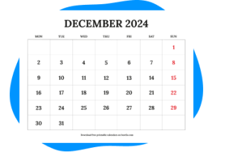 December 2024 Printable Calendar: Free Download (PDF)