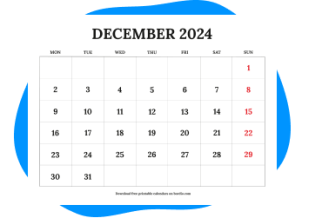 December 2024 Printable Calendar: Free Download (PDF)