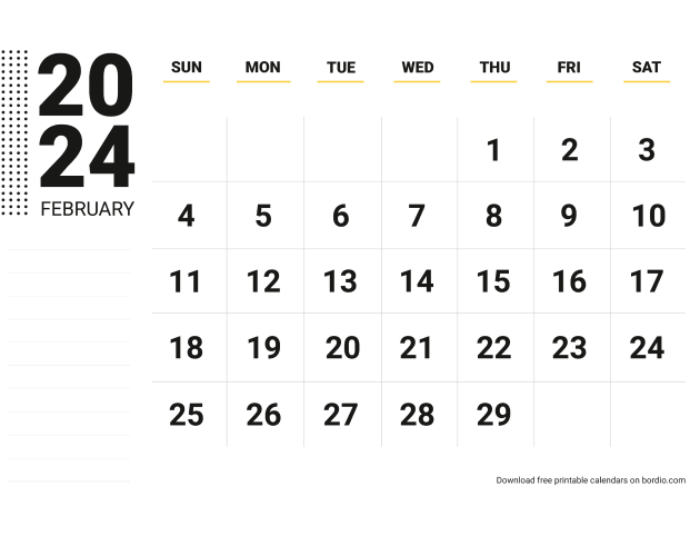 February 2024 Printable Calendar: Free Download (PDF)