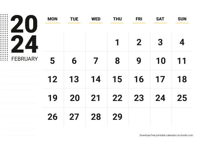 February 2024 Printable Calendar: Free Download (PDF)