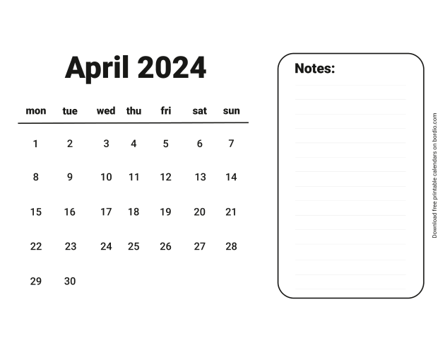 April 2024 Printable Calendar: Free Download (PDF)