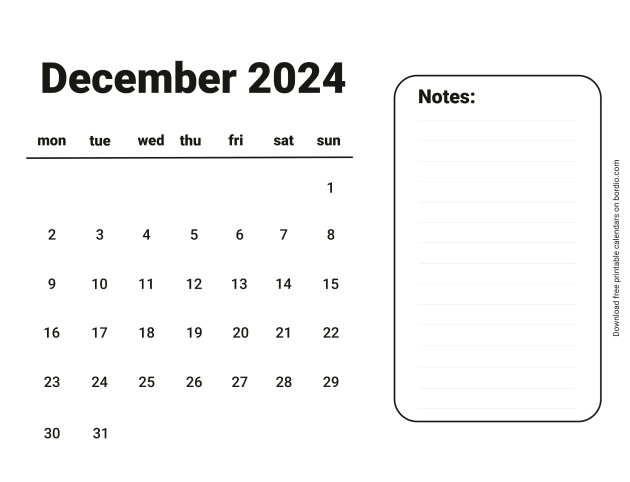 December 2024 Printable Calendar: Free Download (PDF)