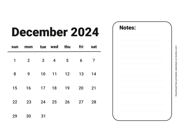 December 2024 Printable Calendar: Free Download (PDF)