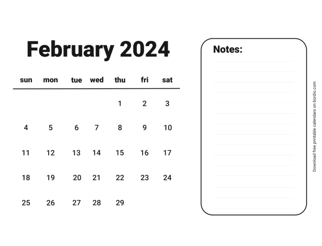 February 2024 Printable Calendar: Free Download (PDF)