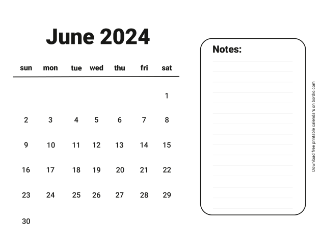 June 2024 Printable Calendar: Free Download (PDF)