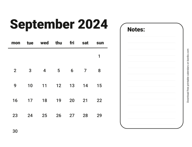 September 2024 Printable Calendar: Free Download (PDF)
