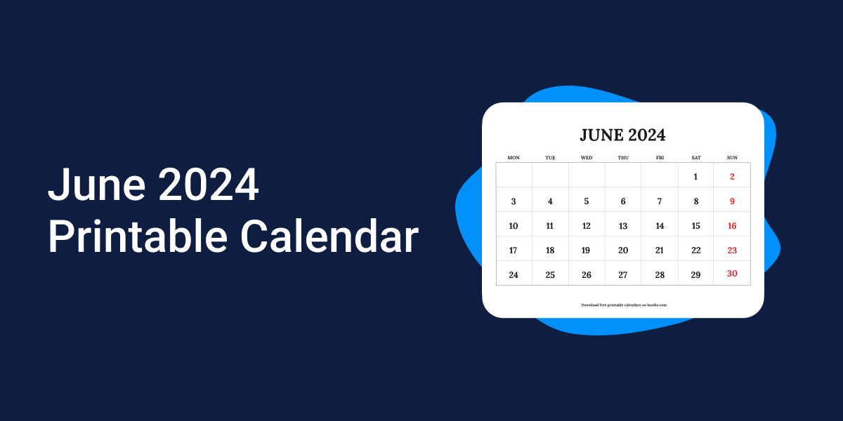 June 2024 Printable Calendar: Free Download (PDF)