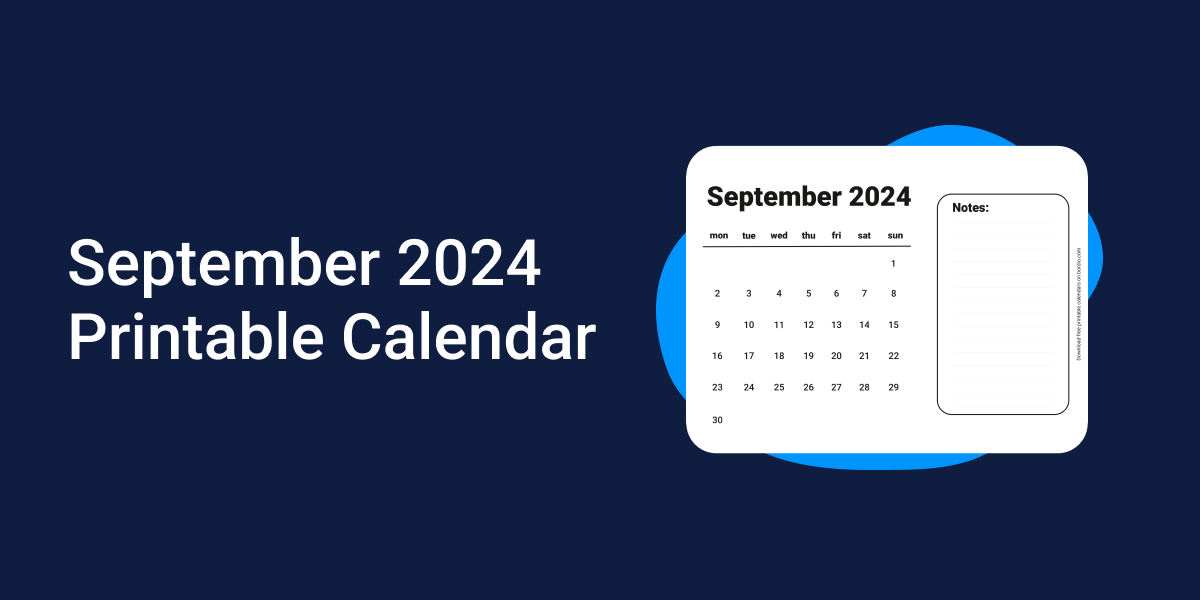 September 2024 Printable Calendar: Free Download (PDF)