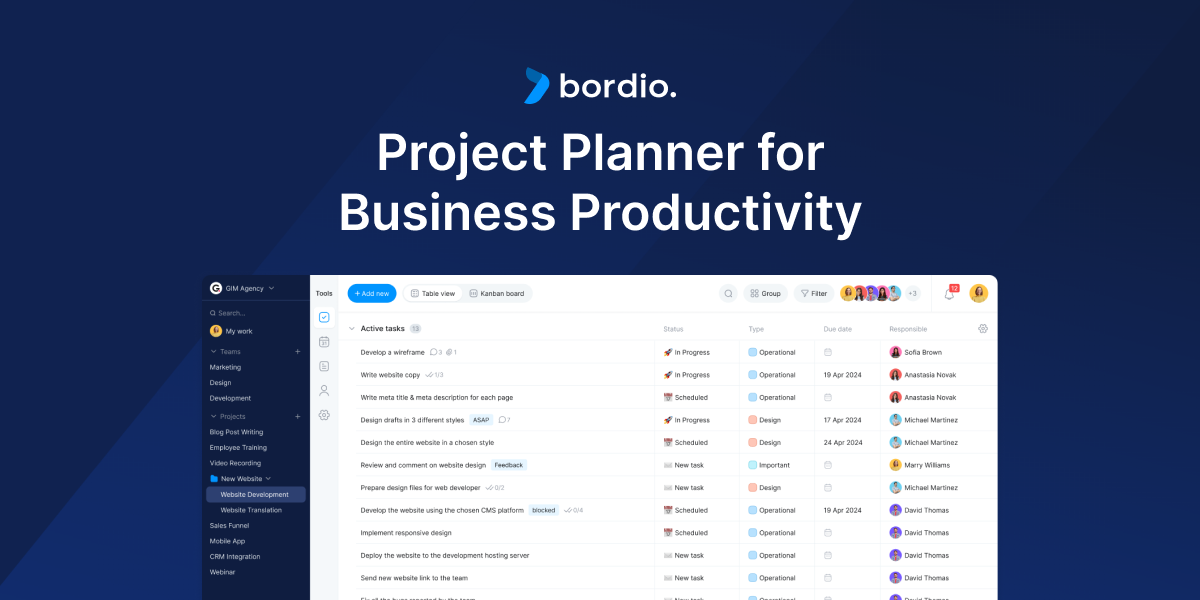 Project Planner for Business Productivity