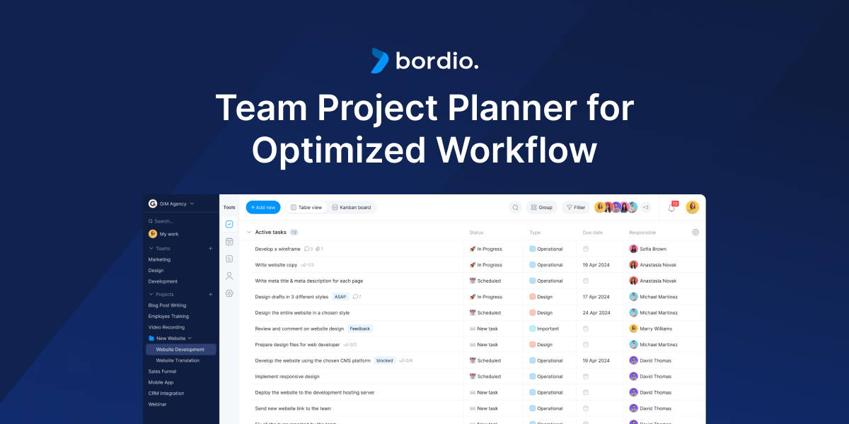 Team Project Planner for Optimized Workflow