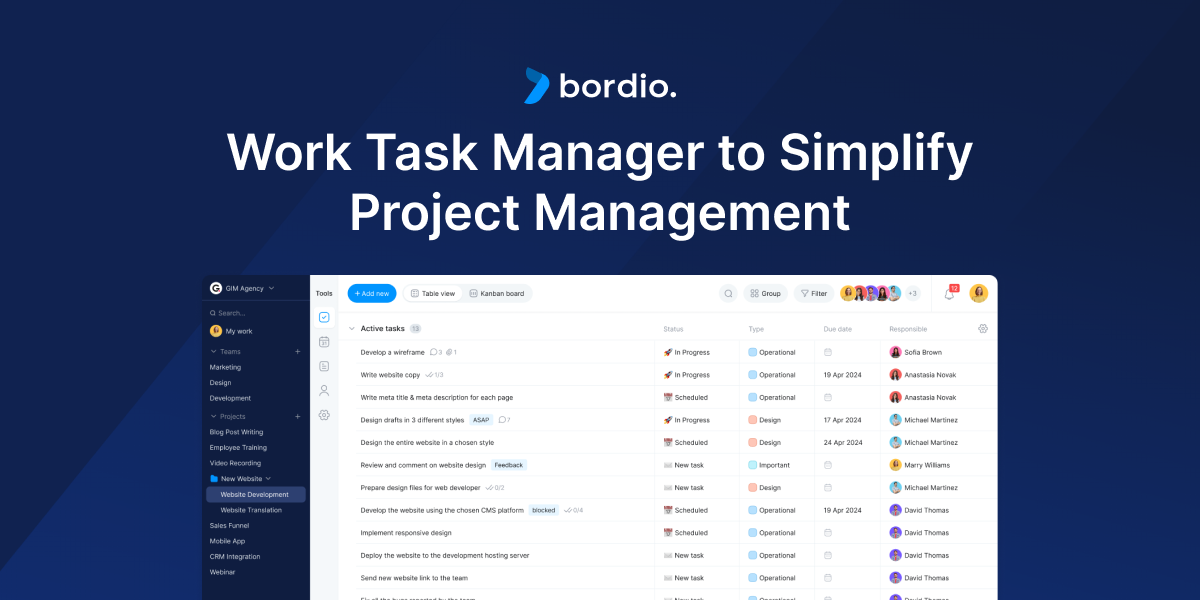 Work Task Manager to Simplify Project Management